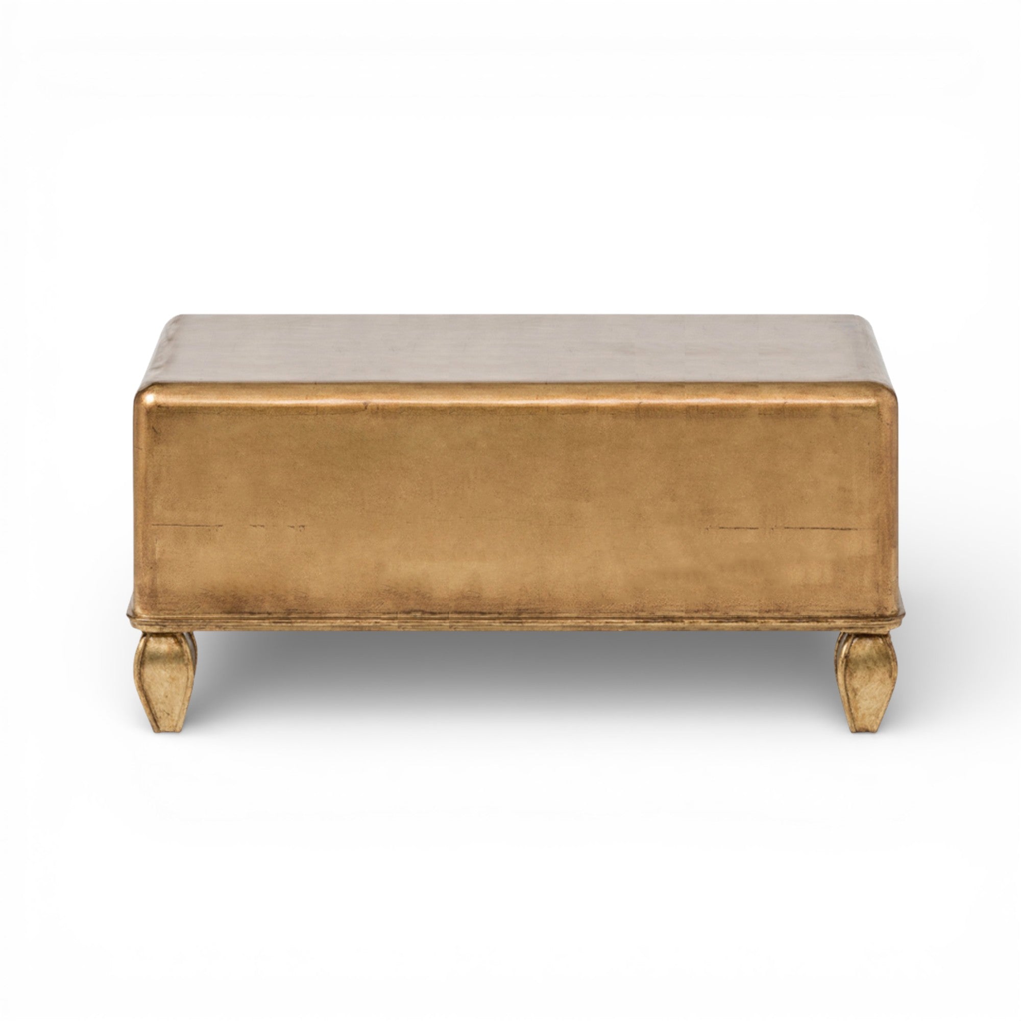 Maison Contemporary Ottoman Coffee Table in Gold Leaf Finish – Tara Shaw